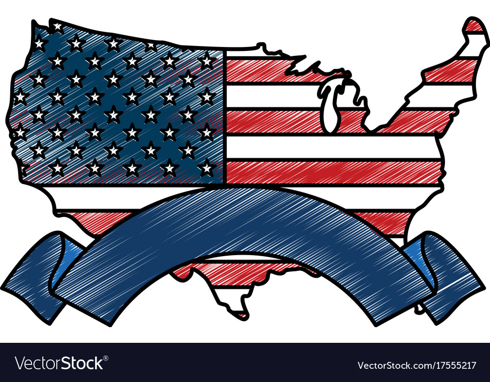 United states of america map Royalty Free Vector Image