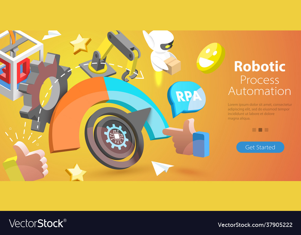 3d conceptual rpa - robotic Royalty Free Vector Image 3d conceptual rpa - robotic Royalty Free Vector Image