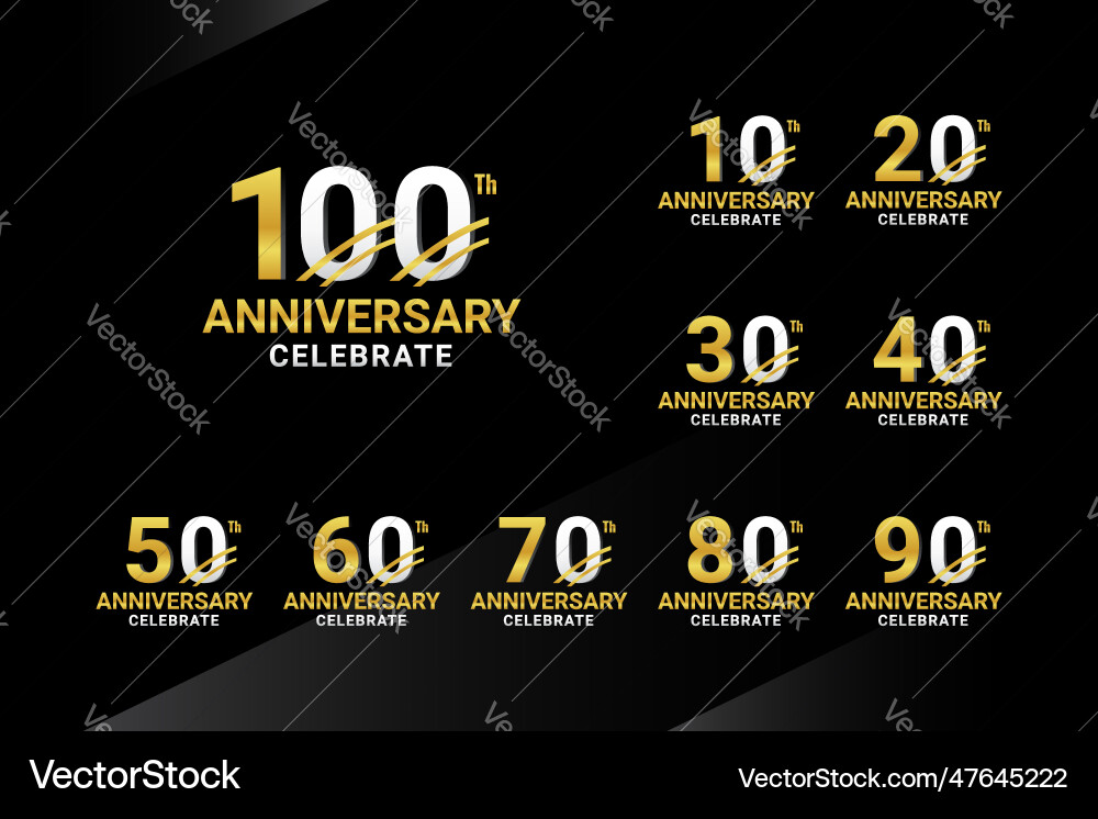 Anniversary number design colorful style Vector Image