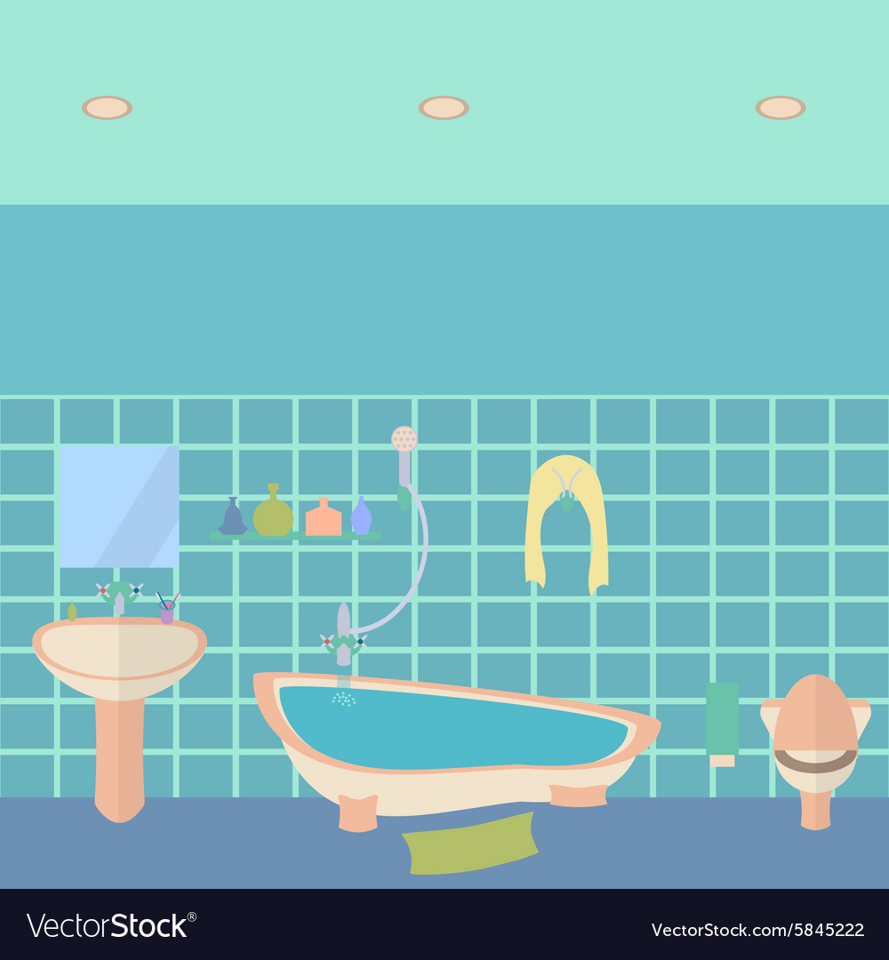 Bathroom interior Royalty Free Vector Image - VectorStock