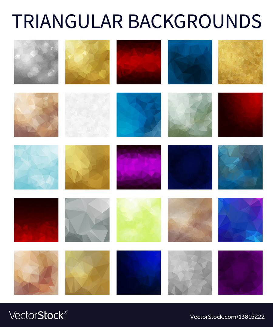 Big set of colorful triangular backgrounds Vector Image