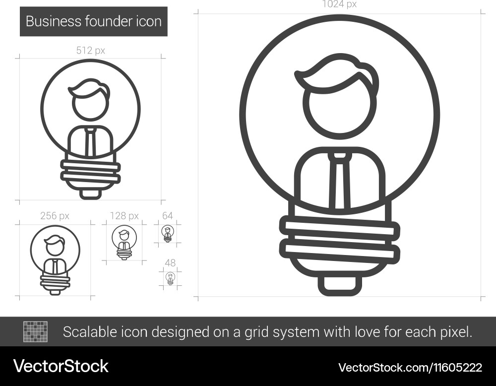 Business founder line icon Royalty Free Vector Image