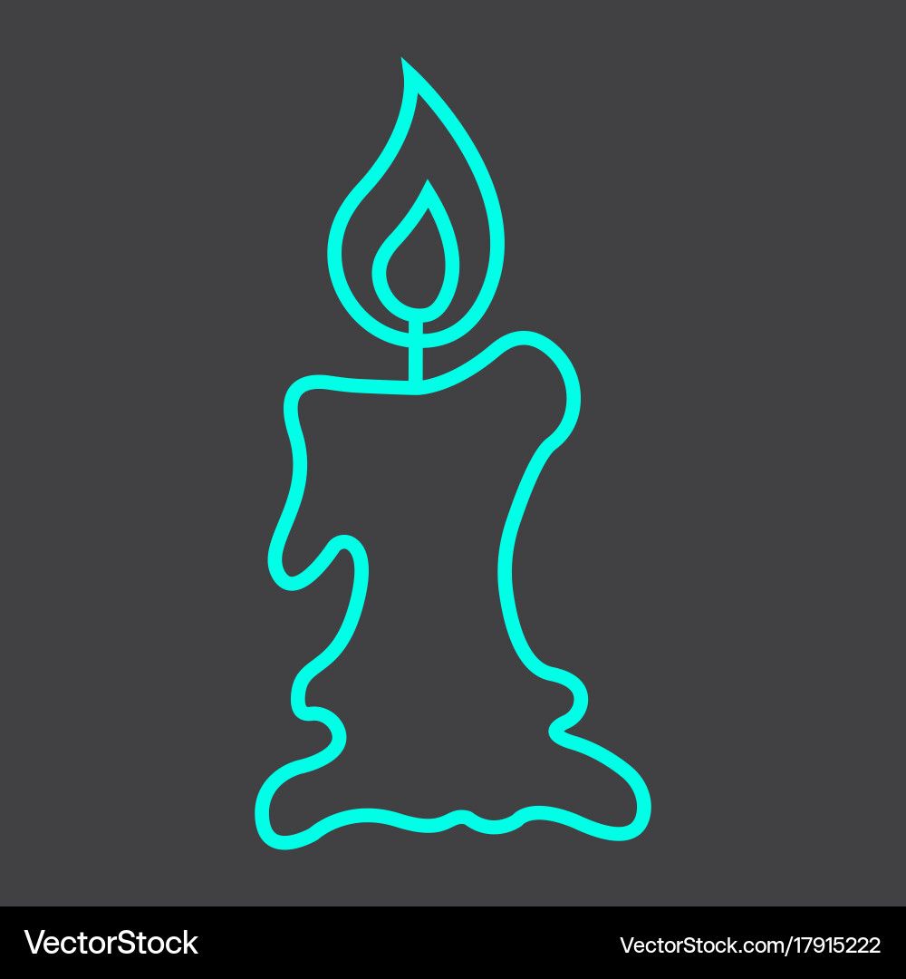 Candle icon line halloween and scary easter Vector Image