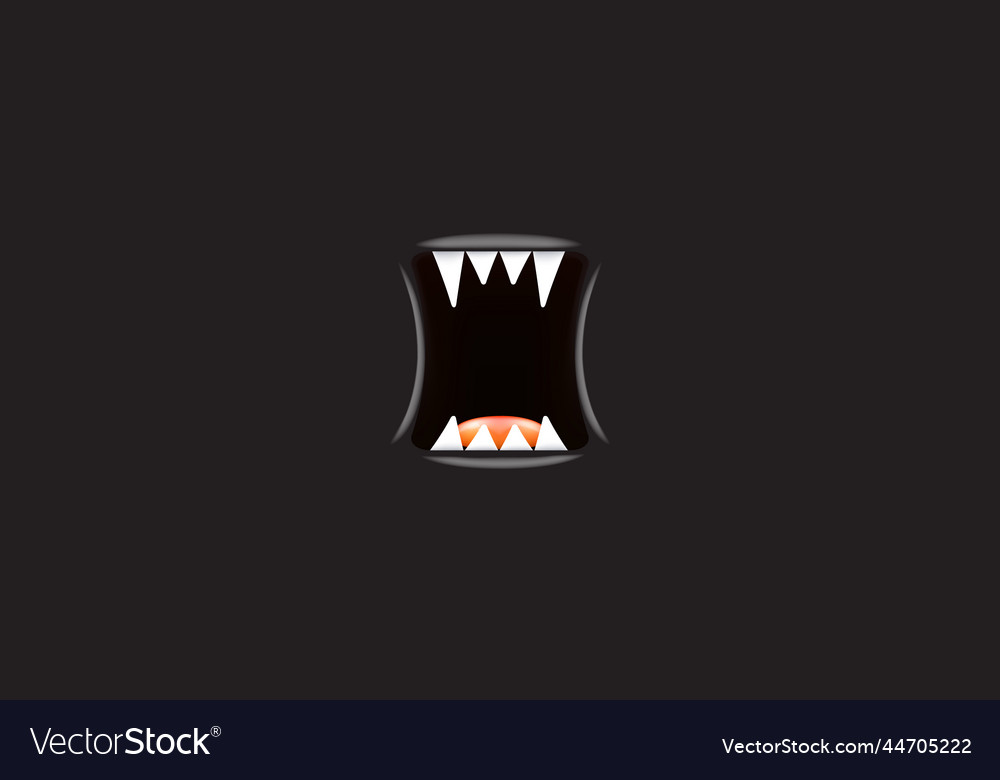 Cartoon Wide Open Monster Mouth With Fangs Vector Image