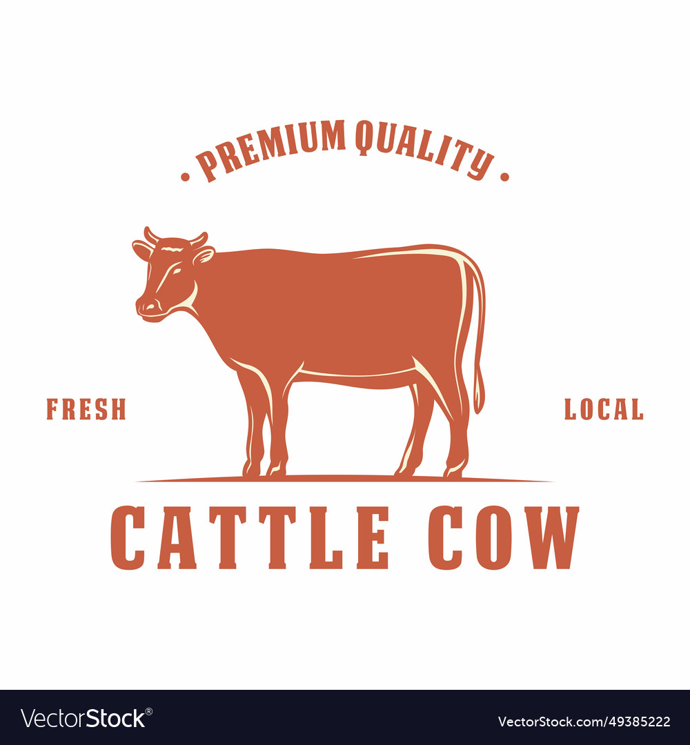 Cattle farm logo design template cow Royalty Free Vector