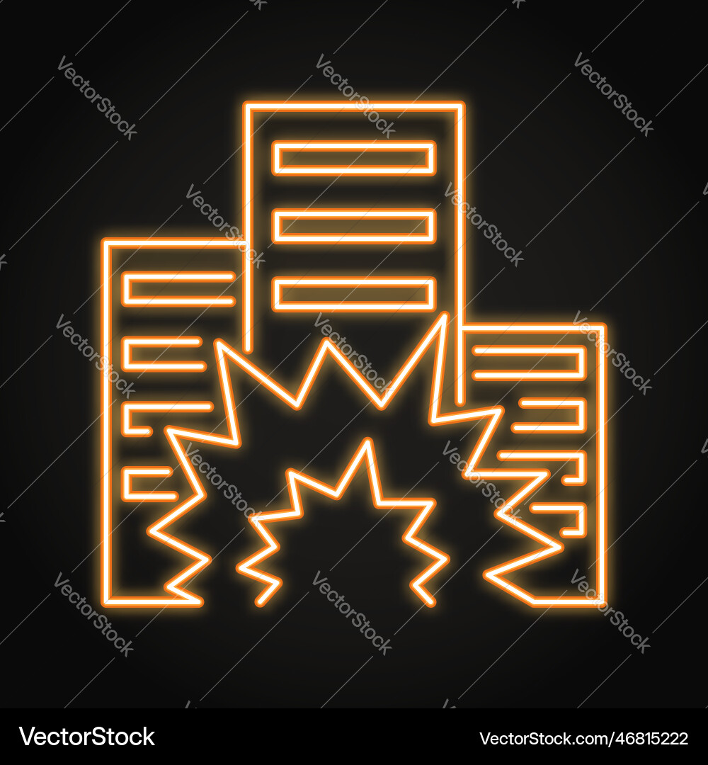 City explosion neon line icon Royalty Free Vector Image