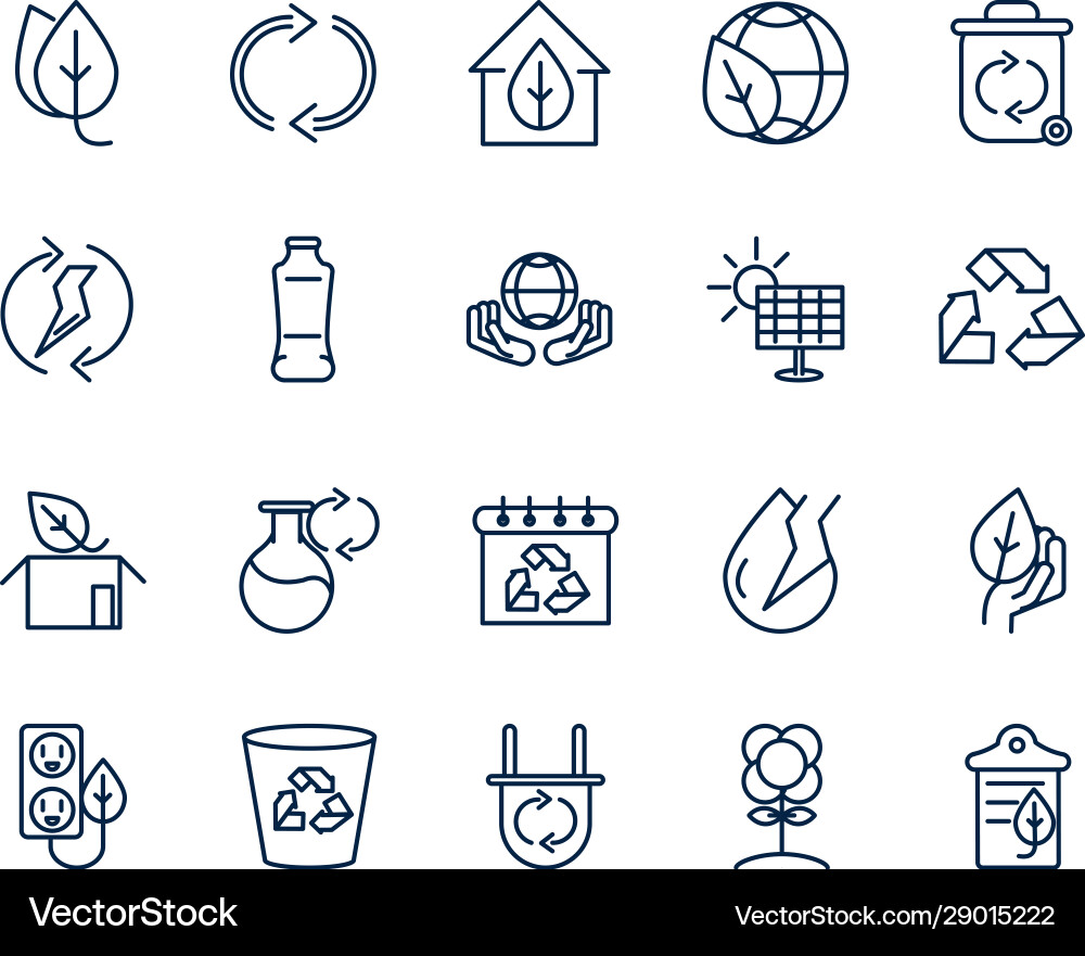 Ecology environment renewable sustainable icons Vector Image
