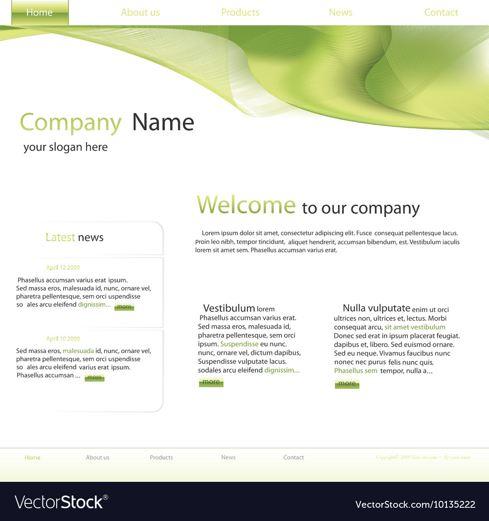 Editable website template Royalty Free Vector Image