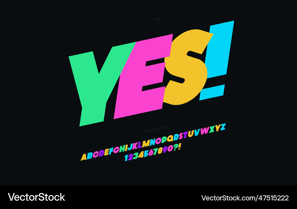 Font bold neon color style Royalty Free Vector Image