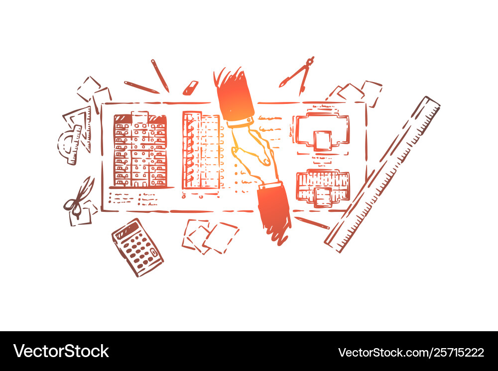 House planning building business engineer and Vector Image