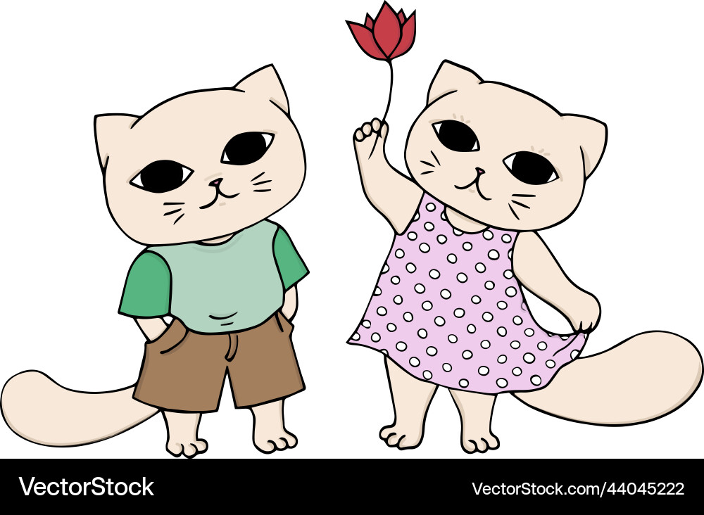 Kitten colorful hand drawn cute Royalty Free Vector Image