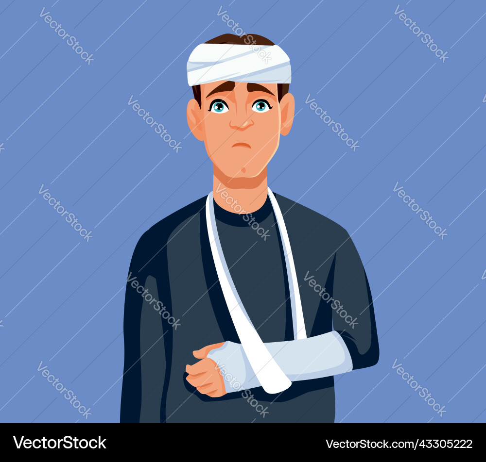 Man suffering injuries after an accident Vector Image