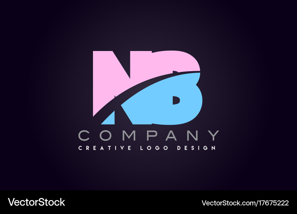 Nb alphabet letter join joined logo design Vector Image