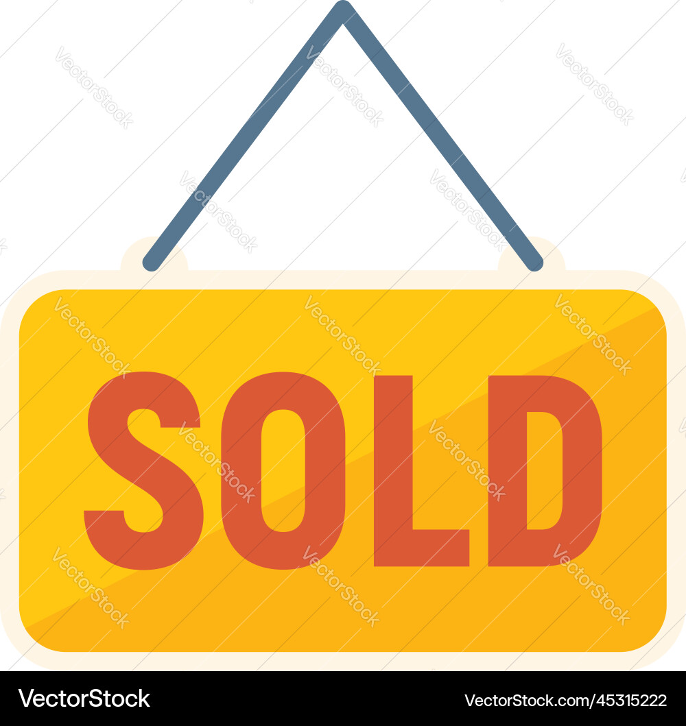 Sold board icon flat secret service Royalty Free Vector