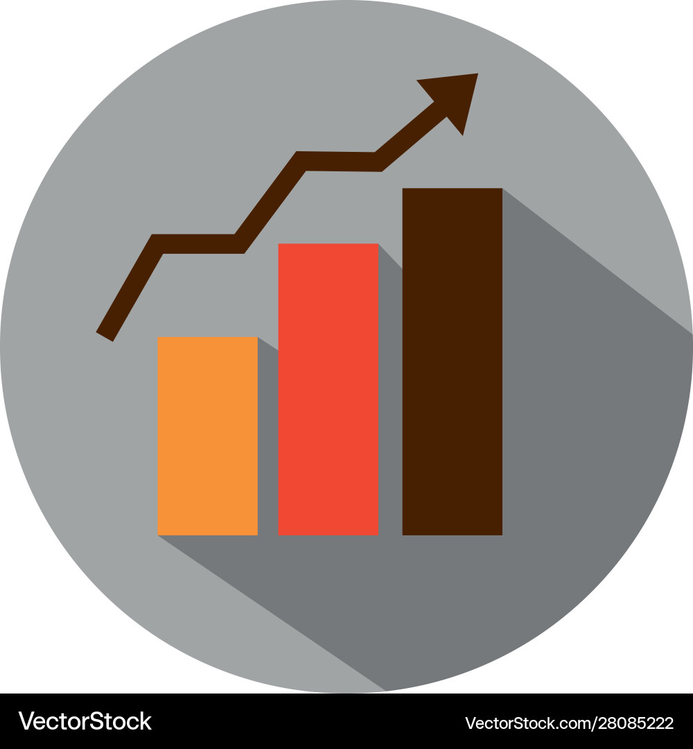 Statistics growth diagram business strategy icon Vector Image
