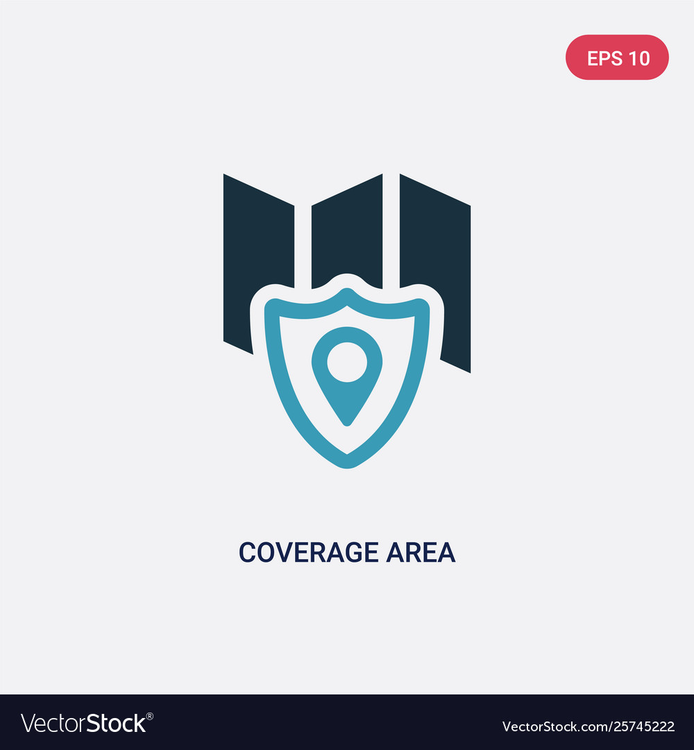 Two color coverage area icon from insurance Vector Image
