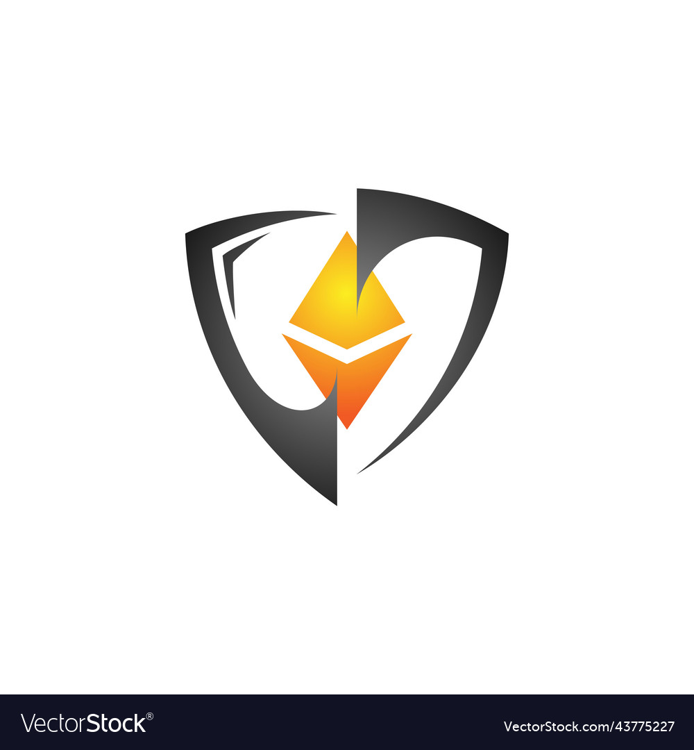 Abstract shield shape in gradient black color Vector Image