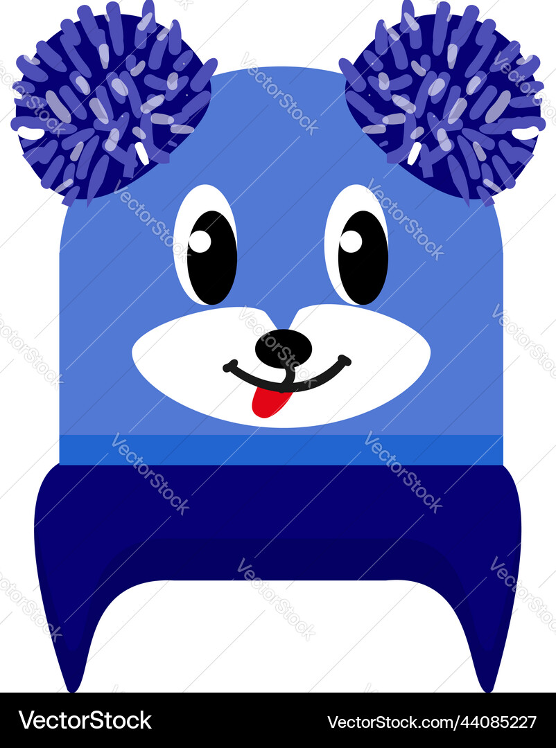 Bear fun winter headwear icon cartoon cold hat Vector Image