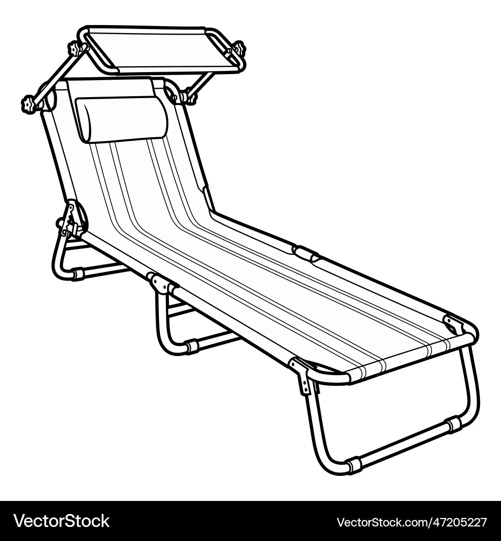 Cartoon cute doodle deck chair summer beach Vector Image