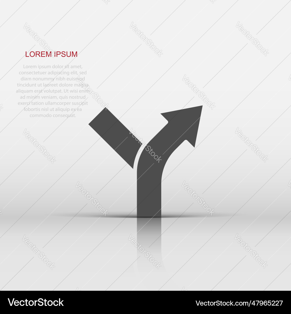 Crossroad icon in flat style road direction Vector Image