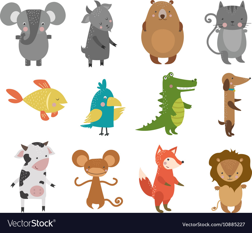 Cute animals character Royalty Free Vector Image