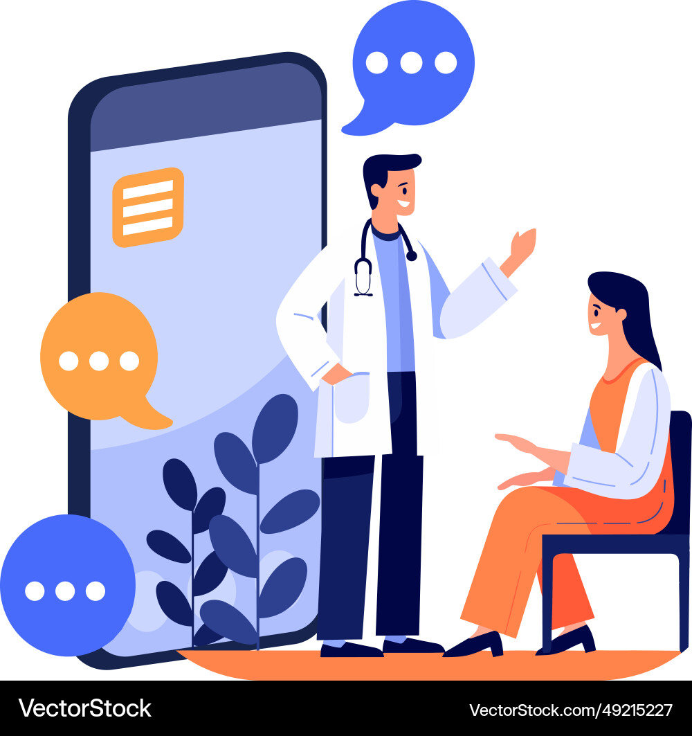 Hand drawn doctor and patient characters Vector Image