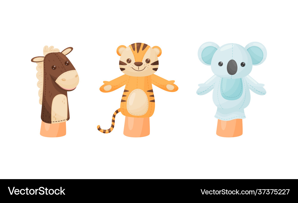 Hand puppet toy made from fabric wore Royalty Free Vector