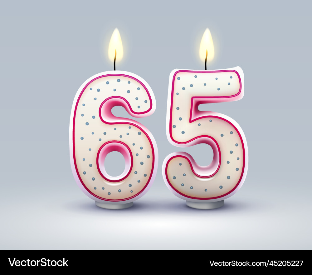 Happy birthday years 65 anniversary Royalty Free Vector