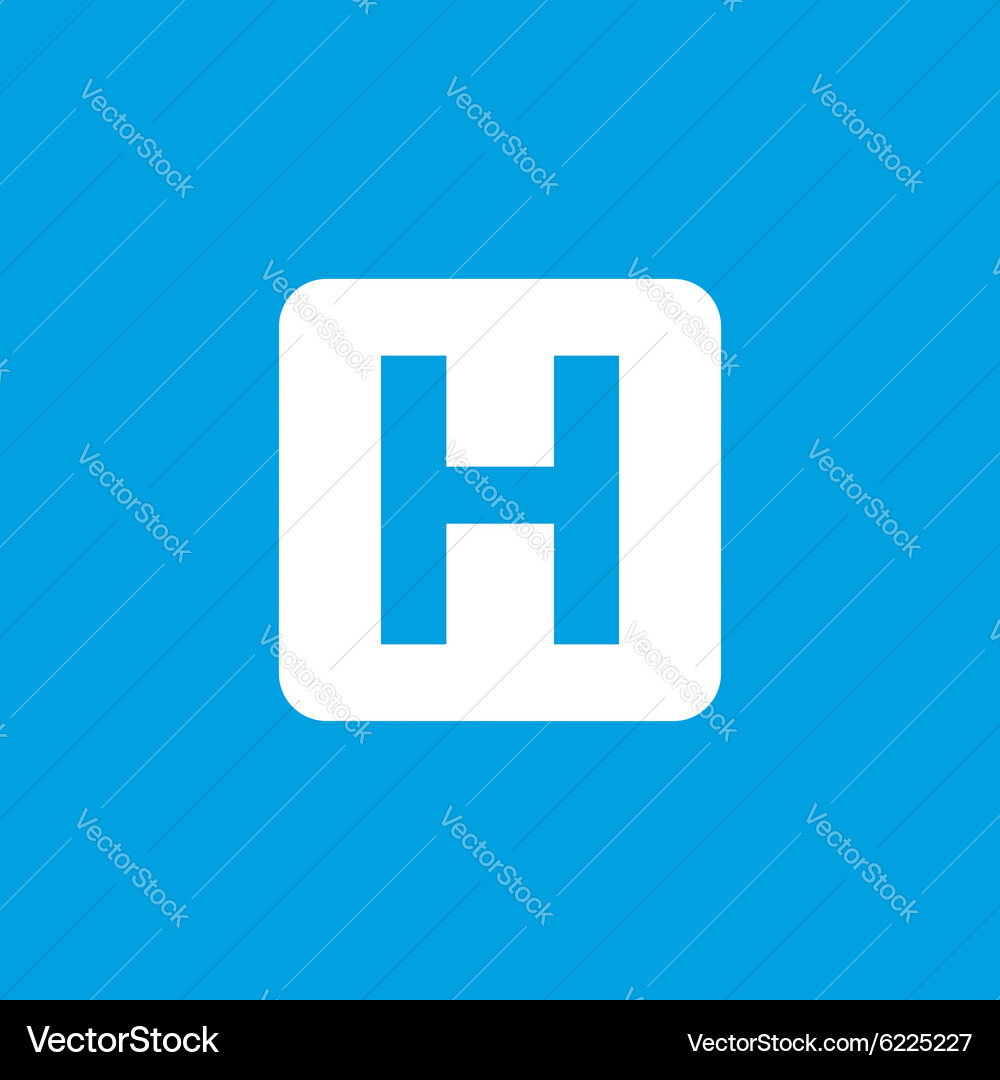 Hospital sign icon white Royalty Free Vector Image