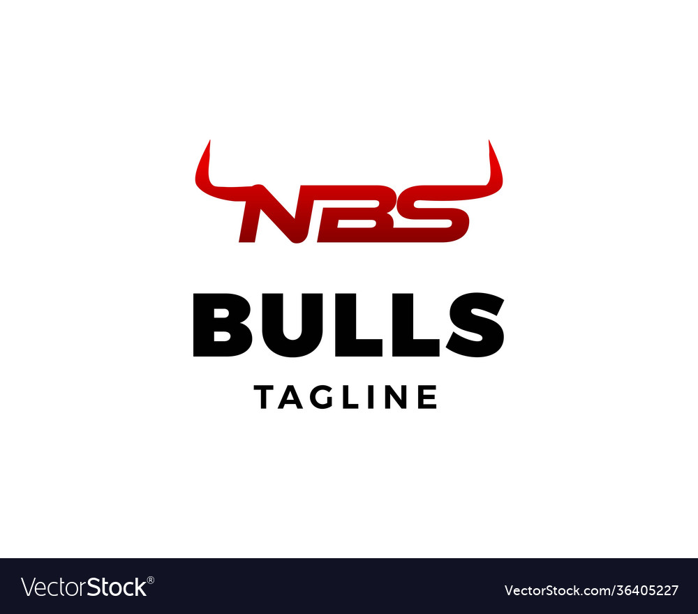 Initial letter nbs with bulls design logo graphic Vector Image