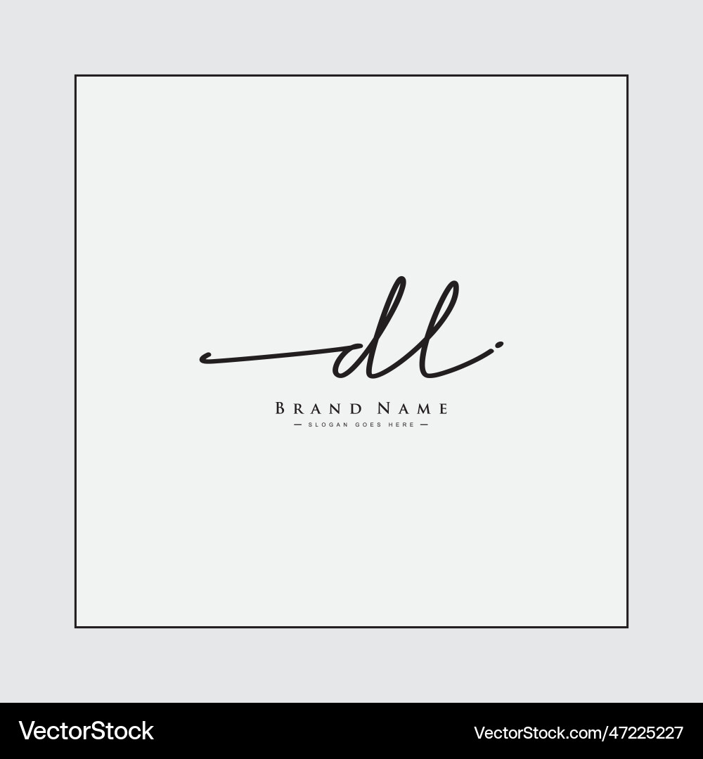Initial signature logo for letter dl Royalty Free Vector