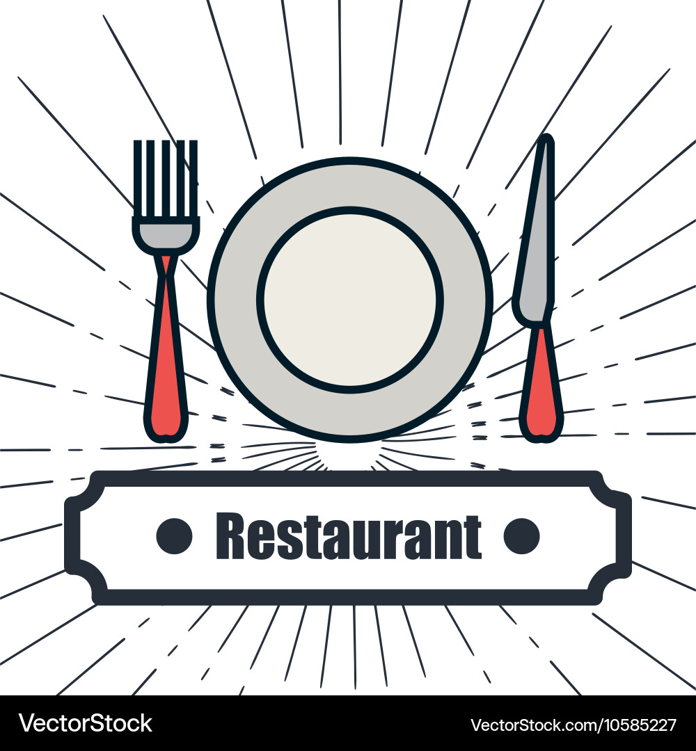 Menu restaurant delicious food line isolated Vector Image