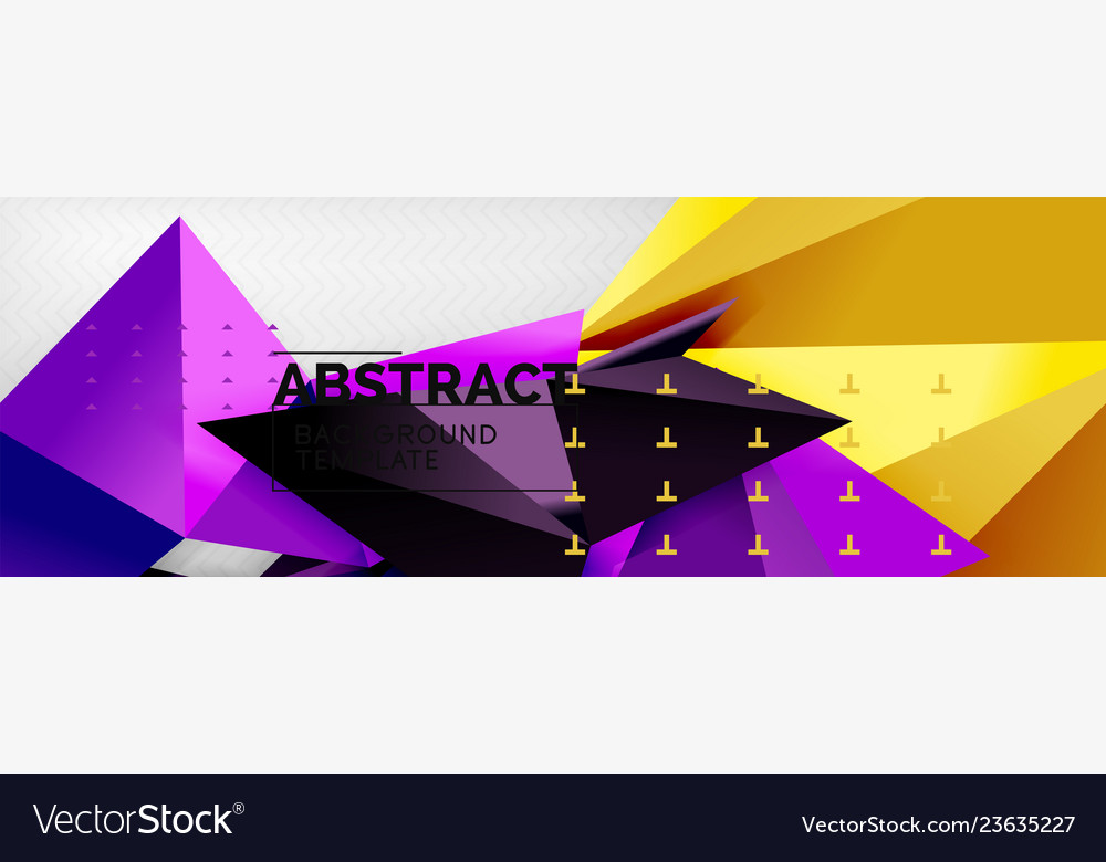 Mosaic triangular 3d shapes composition geometric Vector Image