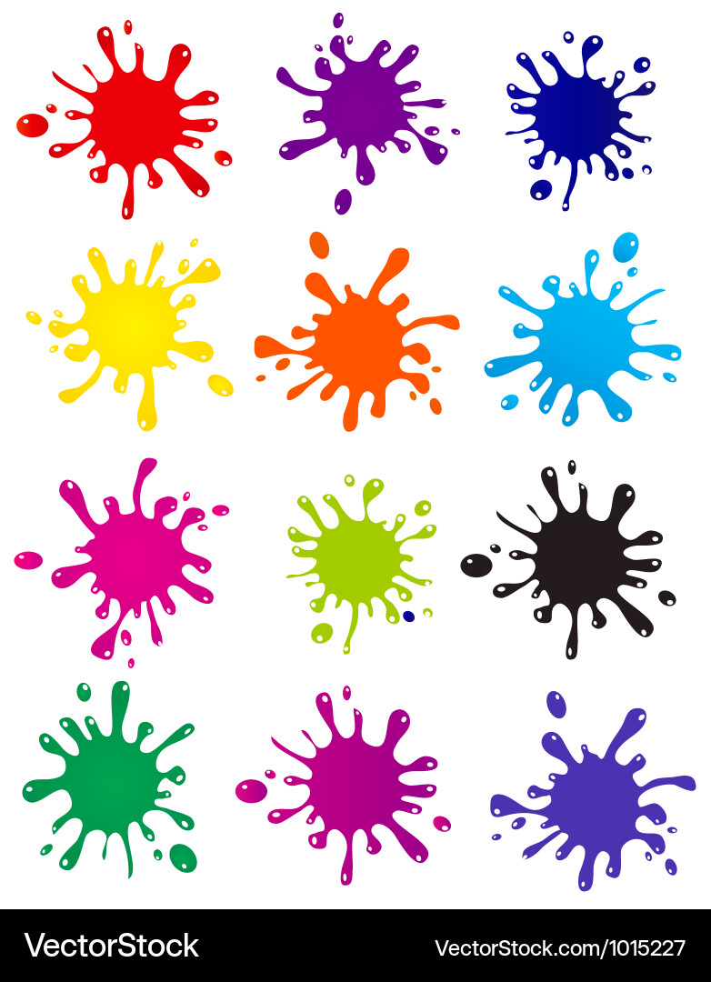 Set of colored blots on the white background Vector Image