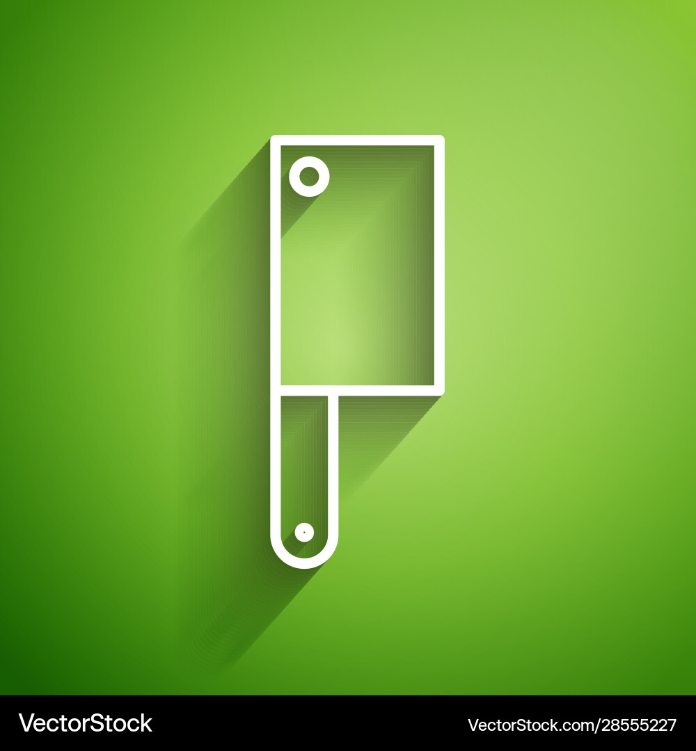 White line meat chopper icon isolated on green Vector Image