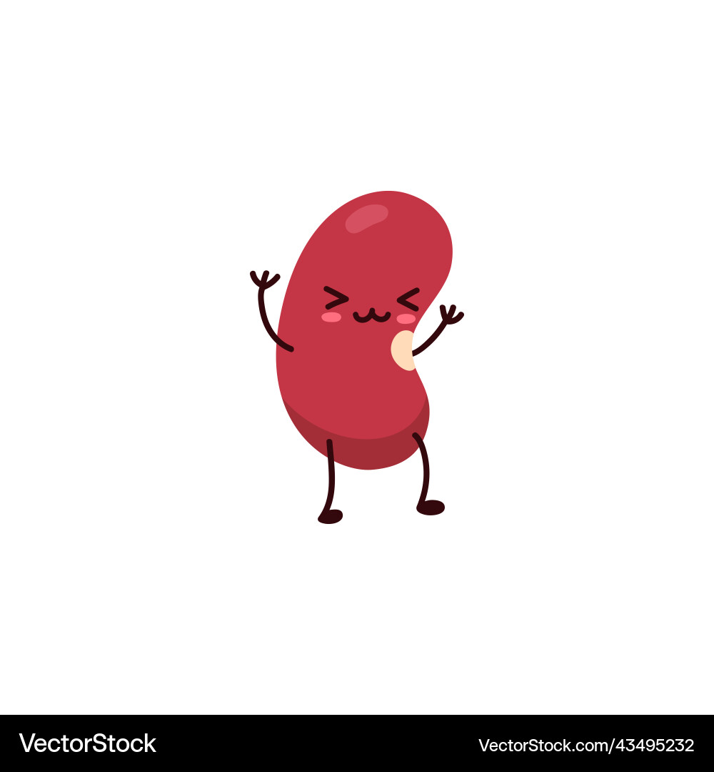 Bean seed cute cartoon character flat cartoon Vector Image