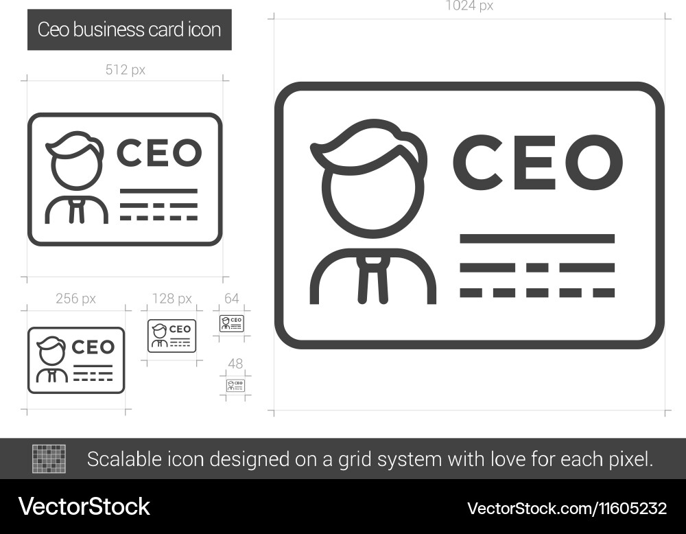 Ceo business card line icon Royalty Free Vector Image