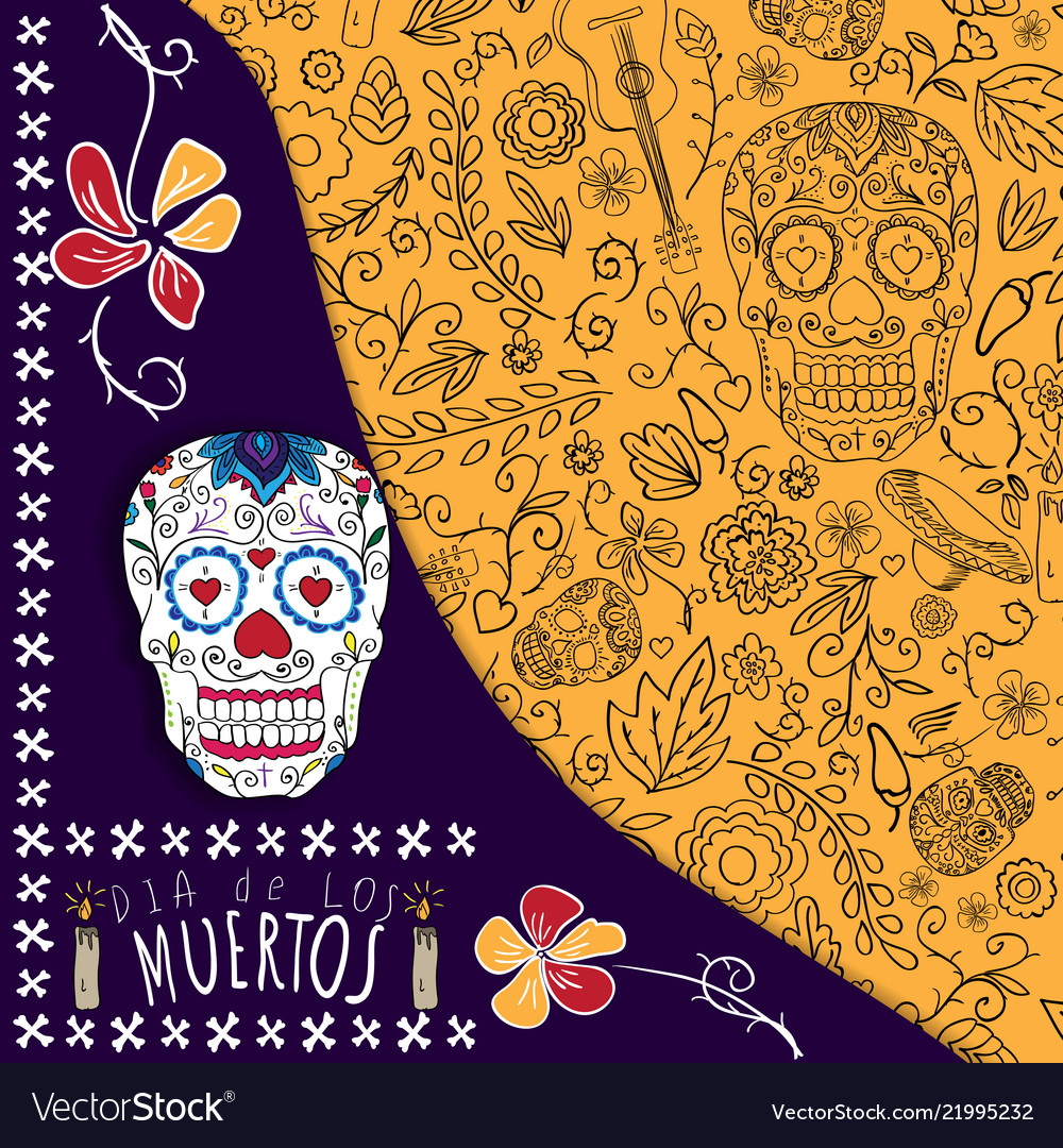 Dia de los muertos day dead card Royalty Free Vector Image