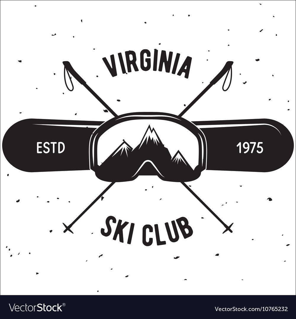 Emblem of ski club vintage mountain winter badge Vector Image