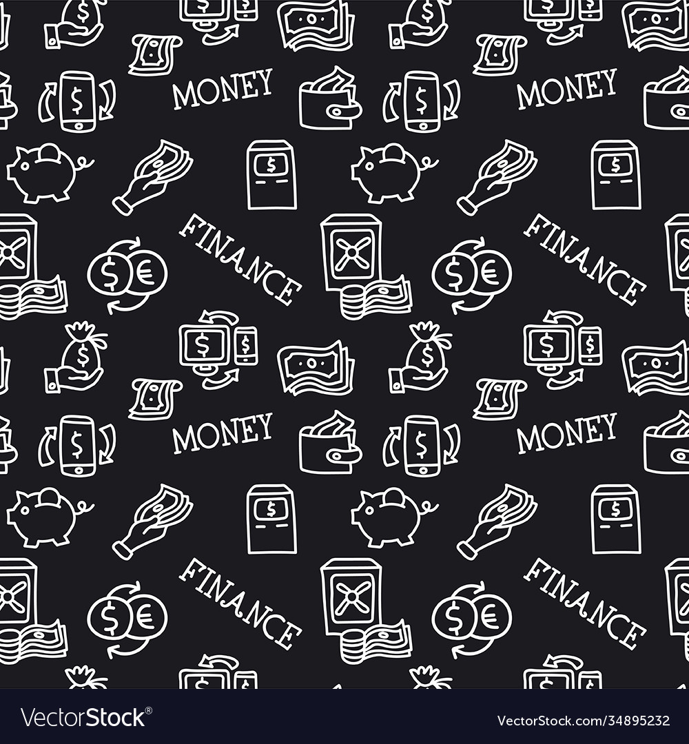 Finance seamless pattern Royalty Free Vector Image