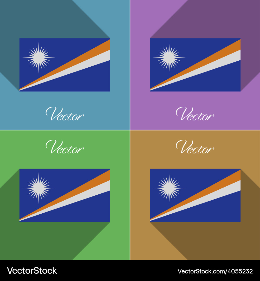 Flaggen marshll Inseln Reihe von Farben flaches Design