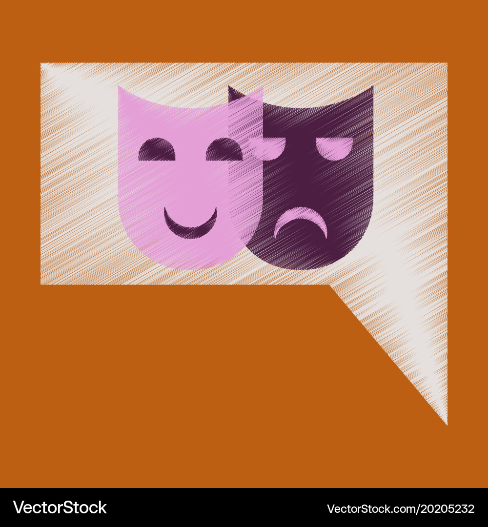 Flat icon in shading style film mask Royalty Free Vector