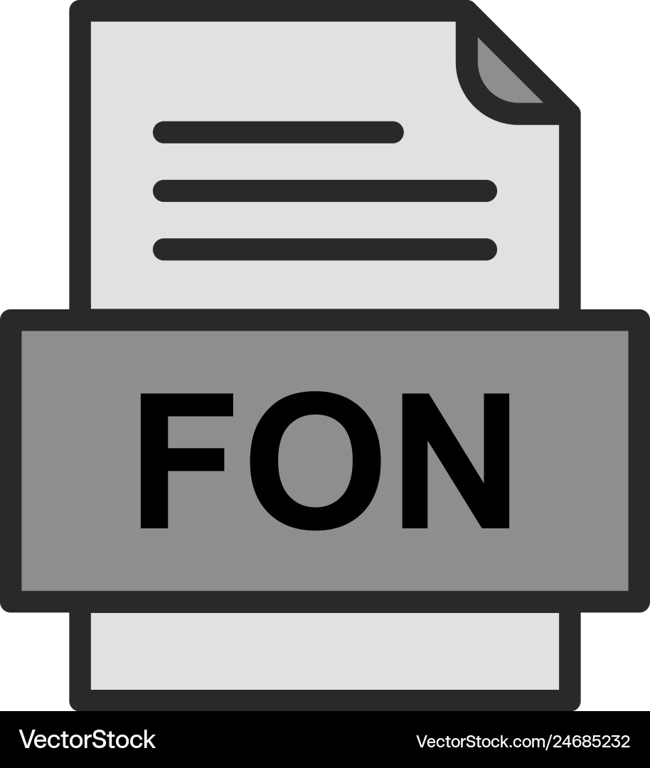 Fon file document icon Royalty Free Vector Image