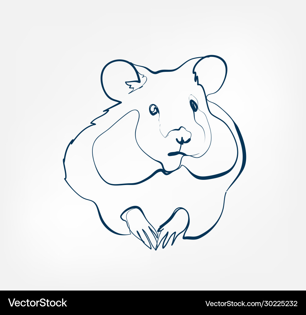 Hamster animal wild one line design Royalty Free Vector