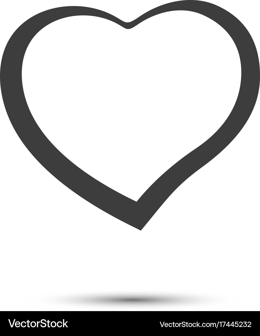 Heart sign black icon on a white background Vector Image