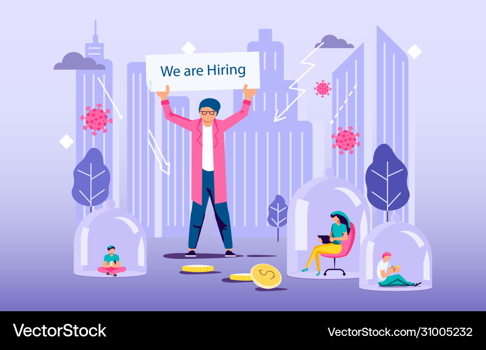Hiring employees and new workplaces Royalty Free Vector