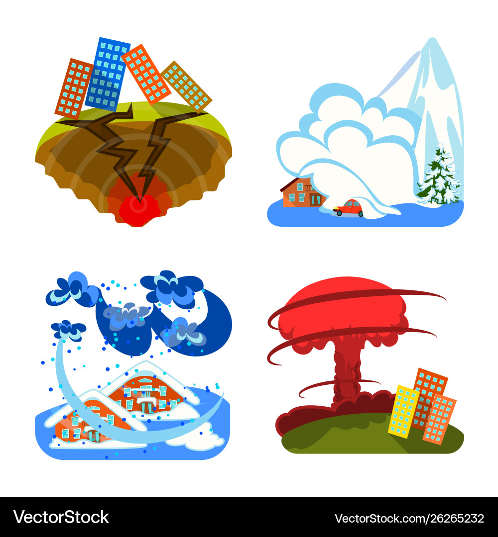 Isolated object cataclysm and disaster sign Vector Image