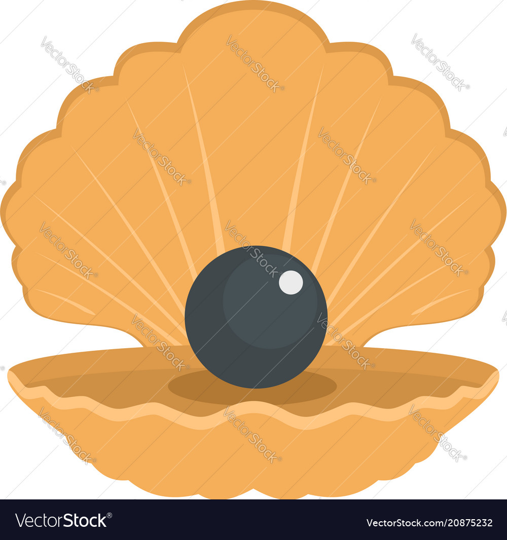 Opened shell icon flat style Royalty Free Vector Image