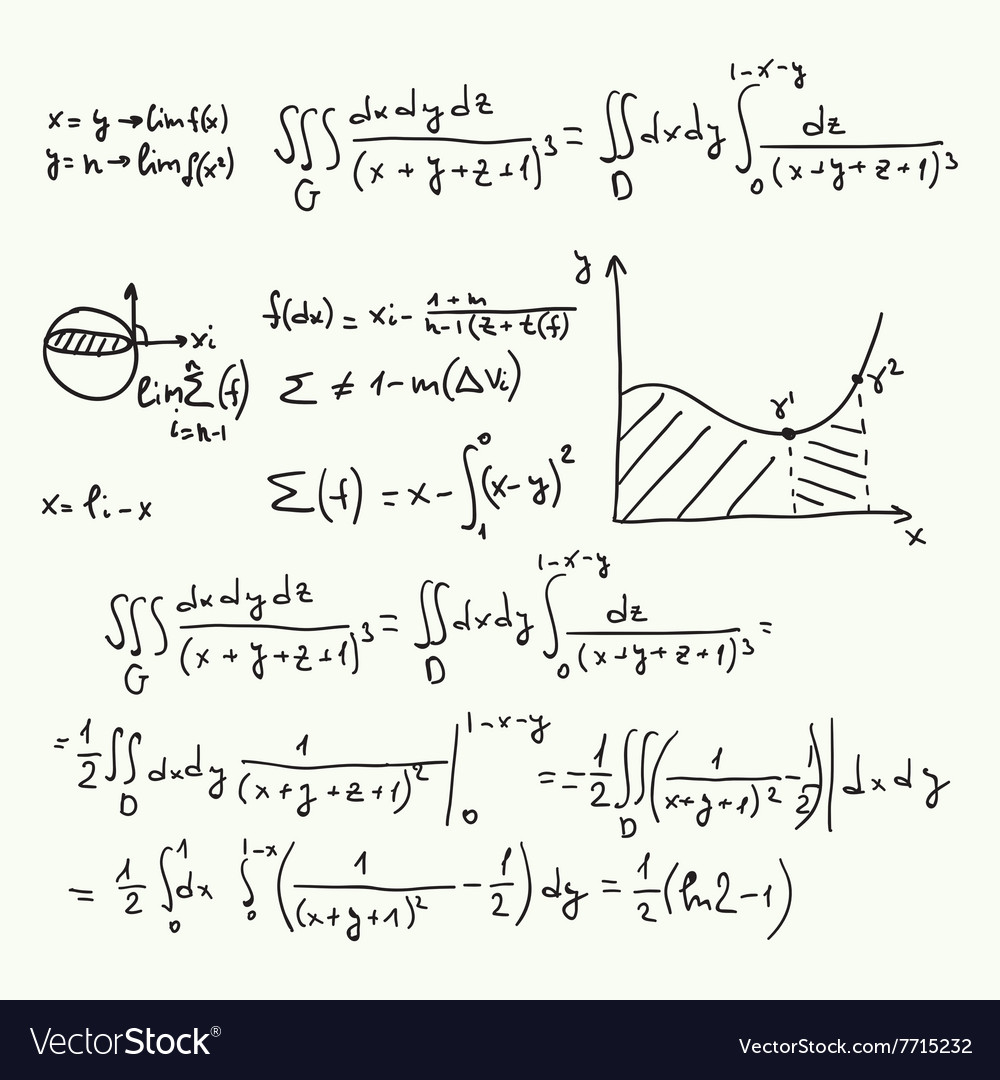 Pattern with mathematical formulas Royalty Free Vector Image