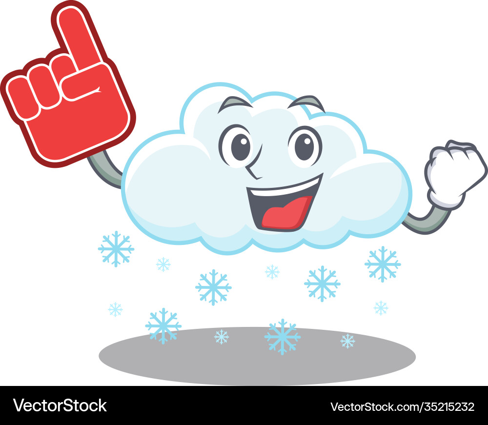 Snowy cloud presented in cartoon character design Vector Image